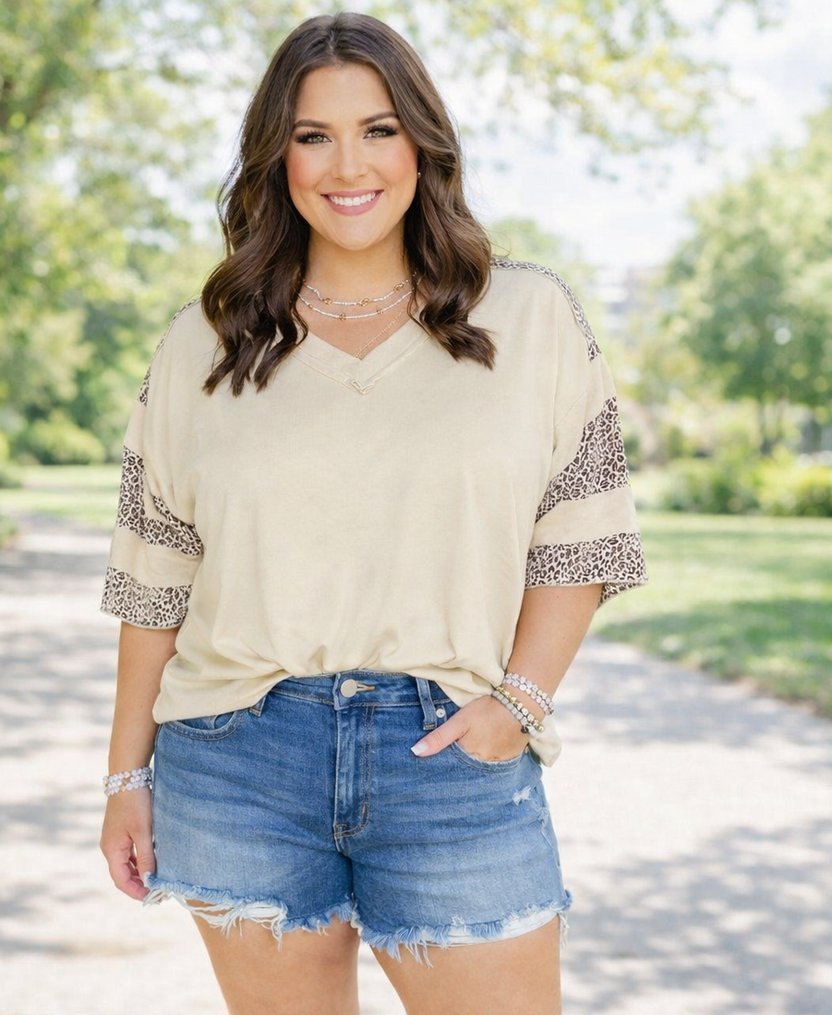 Exposed Seam Leopard Plus Top RTS – Root & Bloom Boutique